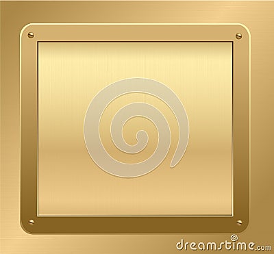 Gold Plaque On A Textured Background. Vector Illustration ...