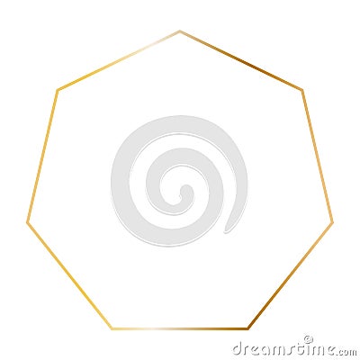 Gold Polygon Frame. Vector Outline Thin Aesthetic Border For ...