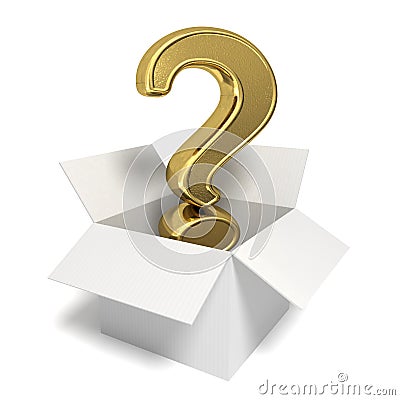 Gold Question Mark In A Box Stock Photo | CartoonDealer.com #19661196