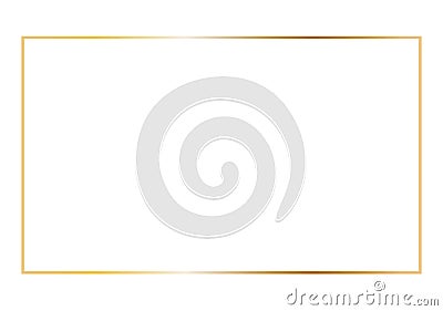 Gold Rectangular Frame. Vector Outline Thin Aesthetic Border For ...