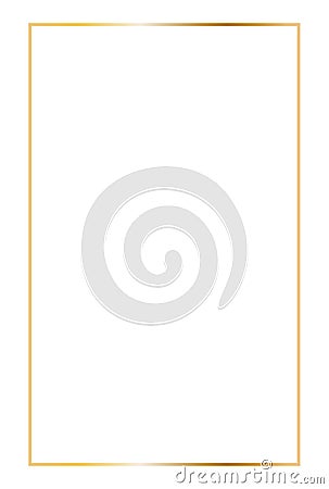 Gold Rectangular Vertical Frame. Vector Outline Thin Aesthetic Border ...