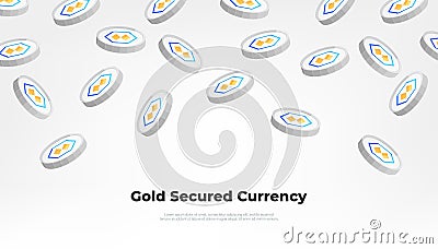 Gold Secured Currency GSX Coin Falling From The Sky. GSX Cryptocurrency ...