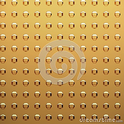 Gold Sheet With Rivet Heads Vector Illustration | CartoonDealer.com ...