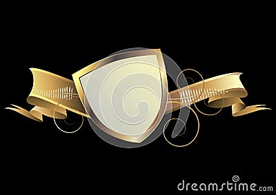 Gold Shield Cartoon Vector | CartoonDealer.com #11484721