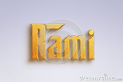 Gold Text Effect Of Arabic Name Rami On Light-blue Background Royalty ...