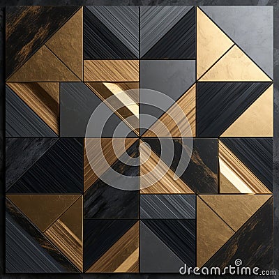 Hyperspace Noir: Gold Tile Mosaic In Grit And Grain Pattern Royalty ...