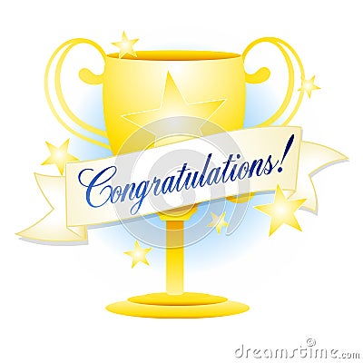Gold Trophy Congratulations Royalty Free Stock Images - Image: 4824479