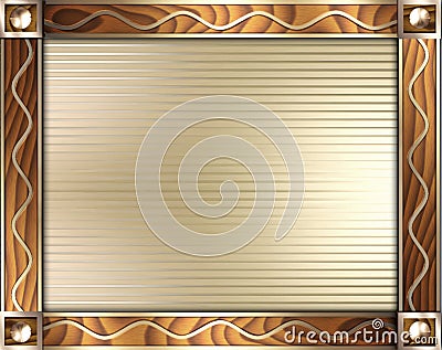Gold Wave & Wood Finish Frame Stock Images - Image: 2271444