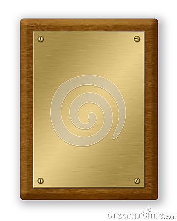 Gold And Wood Plaque Stock Photography - Image: 21062012