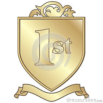 Golden 1st Place Crest Stock Image - Image: 2322861
