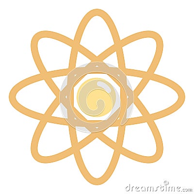Golden Atom, Icon Cartoon Vector | CartoonDealer.com #260377827
