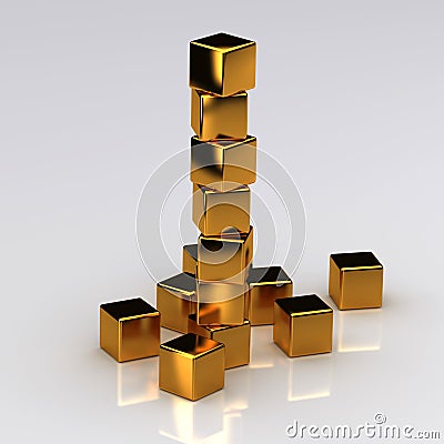 Golden Blocks Royalty Free Stock Images - Image: 8680019