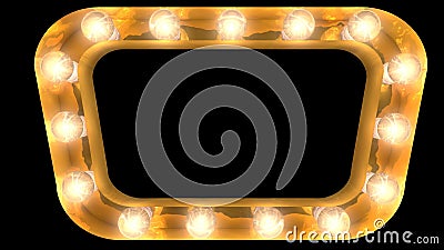 Golden Burlesque Light Bulb FRAME SQUARE Stock Video - Video of concept ...