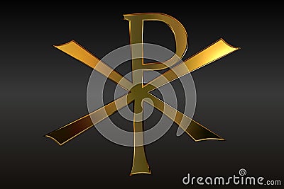 Golden Chi Rho Christogram Stock Photo | CartoonDealer.com #4685142