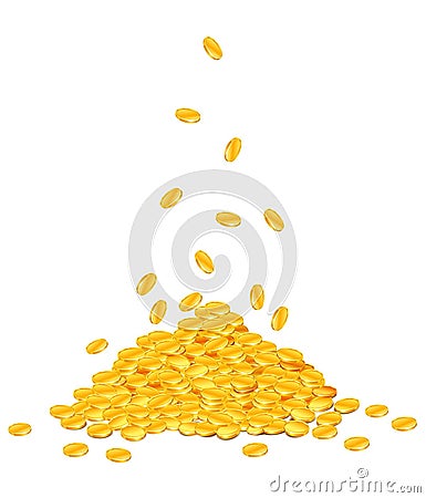 Golden Coins Dropping Down On Pile Royalty Free Stock Photography ...