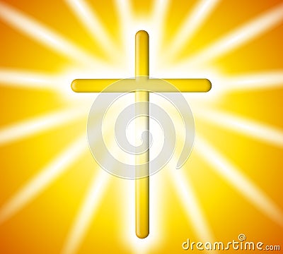 Golden Cross Light Rays Background Stock Image - Image: 4433751