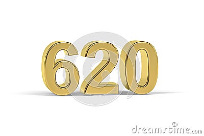 Golden 3d Number 620 - Year 620 Isolated On White Background Royalty ...