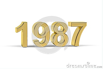 Golden 3d Number 1987 - Year 1987 Isolated On White Background Stock ...