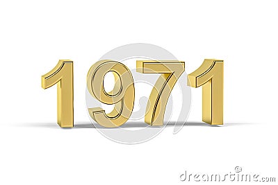 Golden 3d Number 1971 - Year 1971 Isolated On White Background Stock ...