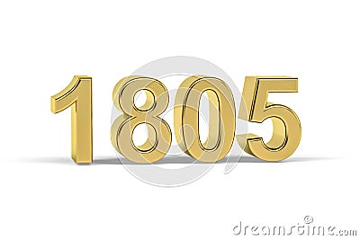 Golden 3d Number 1805 - Year 1805 Isolated On White Background Royalty ...