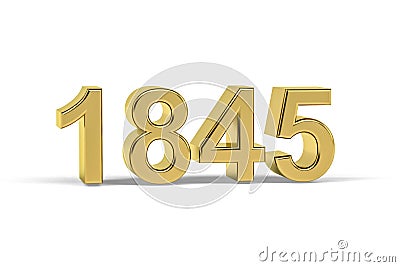 Golden 3d Number 1845 - Year 1845 Isolated On White Background Stock ...