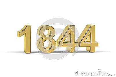 Golden 3d Number 1844 - Year 1844 Isolated On White Background Stock ...