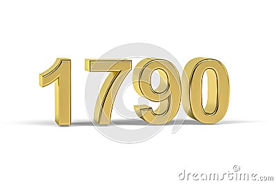 Golden 3d Number 1790 - Year 1790 Isolated On White Background Royalty ...