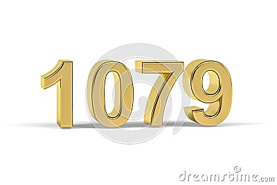 Golden 3d Number 1079 - Year 1079 Isolated On White Background Stock ...