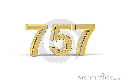 Golden 3d Number 757 - Year 757 Isolated On White Background Royalty ...