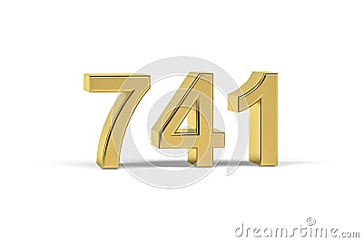 Golden 3d Number 741 - Year 741 Isolated On White Background Stock ...