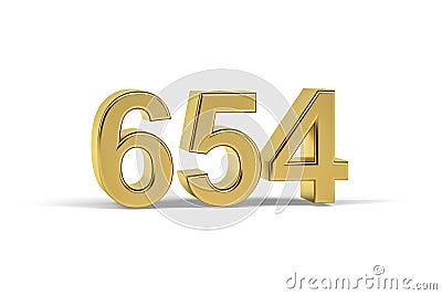 Golden 3d Number 654 - Year 654 Isolated On White Background Royalty ...