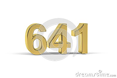 Golden 3d Number 641 - Year 641 Isolated On White Background Royalty ...
