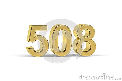 Golden 3d Number 508 - Year 508 Isolated On White Background Royalty ...