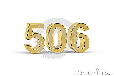 Golden 3d Number 506 - Year 506 Isolated On White Background Royalty ...