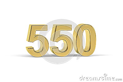 Golden 3d Number 550 - Year 550 Isolated On White Background Stock ...