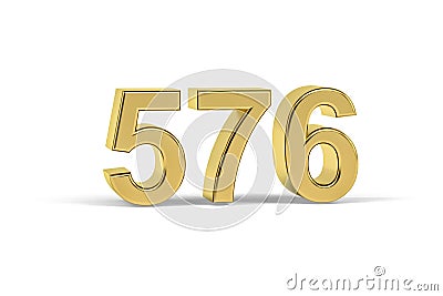 Golden 3d Number 576 - Year 576 Isolated On White Background Royalty ...