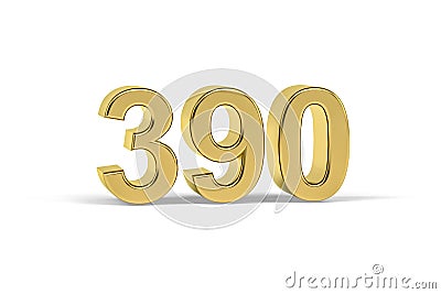 Golden 3d Number 390 - Year 390 Isolated On White Background Stock ...