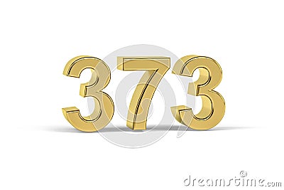 Golden 3d Number 373 - Year 373 Isolated On White Background Royalty ...