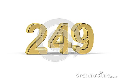 Golden 3d Number 249 - Year 249 Isolated On White Background Stock ...