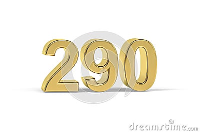 Golden 3d Number 290 - Year 290 Isolated On White Background Royalty ...