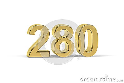 Golden 3d Number 280 - Year 280 Isolated On White Background Stock ...