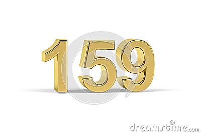 Golden 3d Number 159 - Year 159 Isolated On White Background Royalty ...