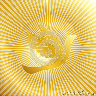 Golden Dove With Gold Background Stock Photography - Image: 32091882