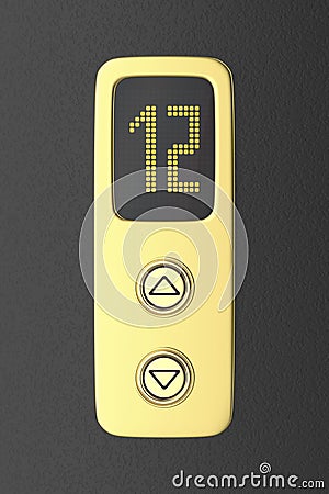 Golden Elevator Buttons Panel Royalty-Free Stock Photo | CartoonDealer ...