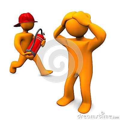 Golden Fireman Royalty-Free Stock Photography | CartoonDealer.com #26927471