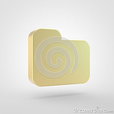 Golden Folder Icon Isolated On White Background. Royalty-Free Stock ...