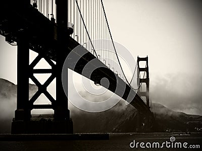 Golden Gate Bridge - Black And White Stock Photography - Image: 14844692