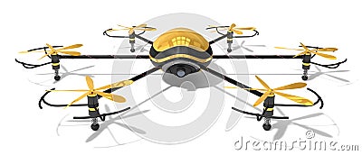 The Golden Hexacopter Royalty-Free Stock Photo | CartoonDealer.com ...
