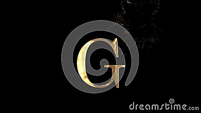 Golden Letter G with Particles, Alphabet, Abc, Alpha Channel Stock ...