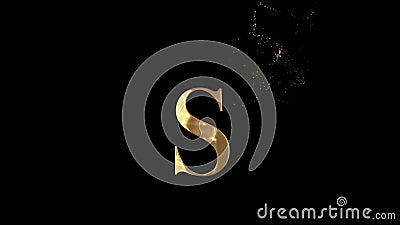 Golden Letter S with Particles, Alphabet, Abc, Alpha Channel Stock ...